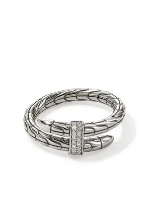 John Hardy Sterling Diamond Spear Ring - Silver