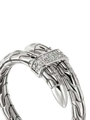 John Hardy Sterling Diamond Spear Ring - Silver