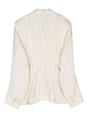 Remain Birger Christensen Drapy Pinstriped Single-breasted Blazer