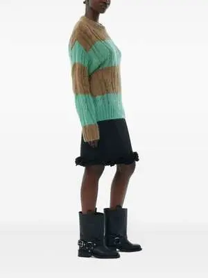 GANNI Ruffle-hem Bonded-crepe Skirt