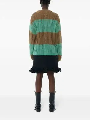 GANNI Ruffle-hem Bonded-crepe Skirt