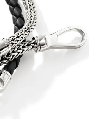 John Hardy Sterling And Leather Wrap Bracelet - Silver
