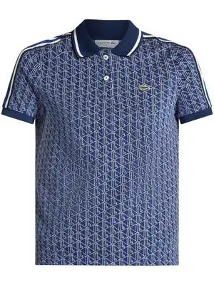 Lacoste Logo-embroidered Cotton Polo Top - Blue