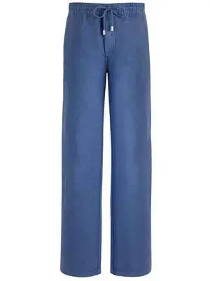 Vilebrequin Straight-leg Linen Trousers - Blue
