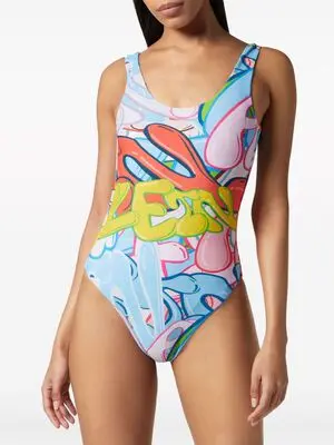 Philipp Plein Graffiti-print Swimsuit