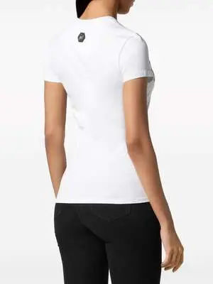 Philipp Plein Crystal-embellished Graffiti-logo T-shirt - White