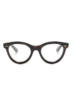 Ray-ban Wayfarer Round-frame Glasses - Brown