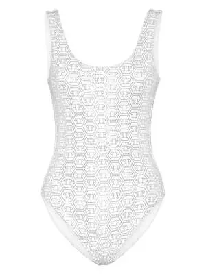 Philipp Plein Monogram One-piece Swimsuit - White