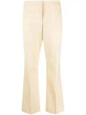 JIL SANDER High-waisted Cropped Trousers - Yellow