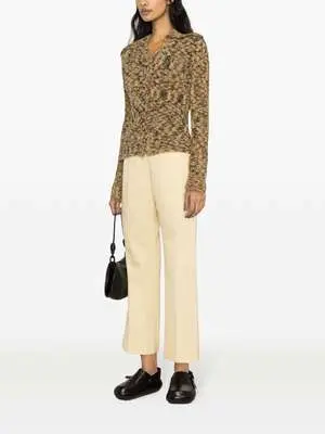 JIL SANDER High-waisted Cropped Trousers - Yellow