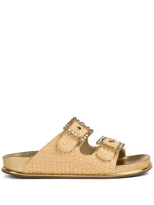 LE SILLA Crystal-embellished Sandals - Neutrals