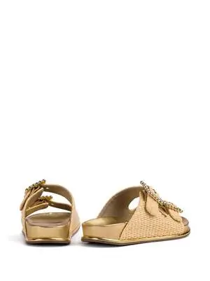 LE SILLA Crystal-embellished Sandals - Neutrals