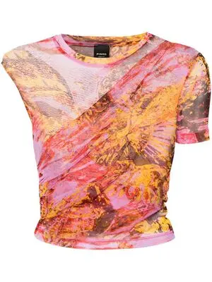 Pinko Abstract-print Asymmetric Blouse