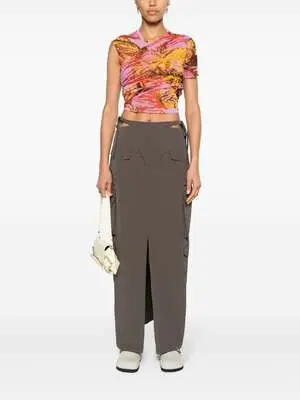 Pinko Abstract-print Asymmetric Blouse