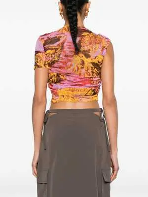 Pinko Abstract-print Asymmetric Blouse