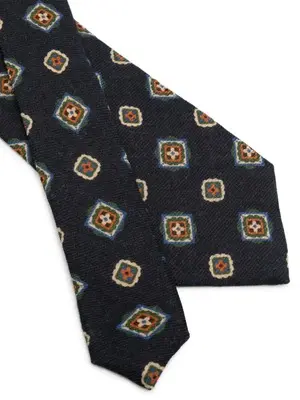 Canali Geometric-print Wool Tie