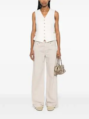 GOLDEN GOOSE V-neck Twill Waistcoat