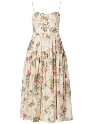 Erdem Floral-print Linen Dress
