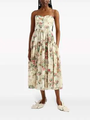 Erdem Floral-print Linen Dress