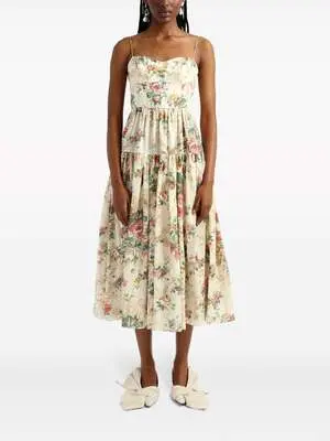 Erdem Floral-print Linen Dress