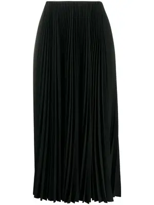 Balenciaga Pleated Midi Skirt - Black