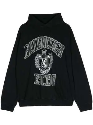 Balenciaga Diy College-print Cotton Hoodie