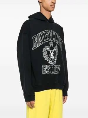 Balenciaga Diy College-print Cotton Hoodie