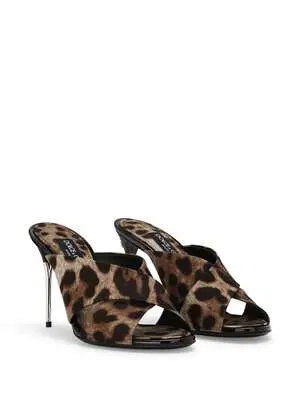 Dolce & Gabbana Keira Leopard-print Sandals - Brown