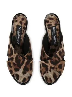 Dolce & Gabbana Keira Leopard-print Sandals - Brown