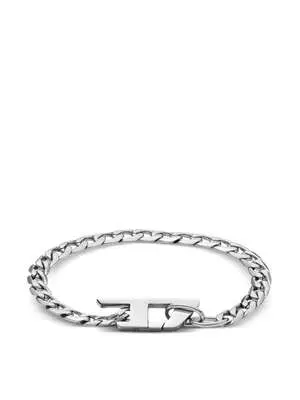 DIESEL Logo-plaque Chain Bracelet - Silver