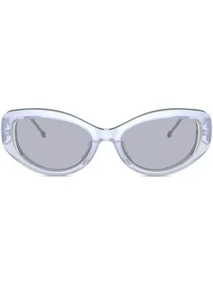 DIESEL® Logo-plaque Cat-eye Sunglasses - Grey