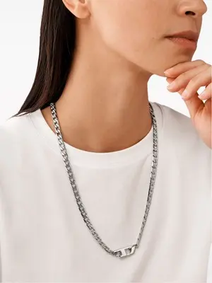 DIESEL Logo-pendant Curb Chain Necklace
