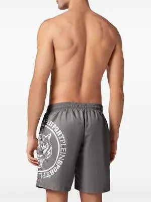 PLEIN SPORT Carbon Tiger Swim Shorts