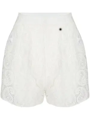 Giambattista Valli Paisley Macramé High-waisted Shorts