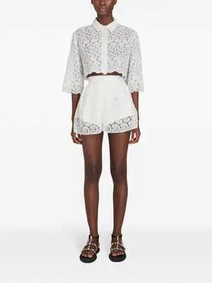 Giambattista Valli Paisley Macramé High-waisted Shorts