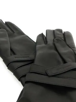 Saint Laurent Aviator Panelled Gloves - Black