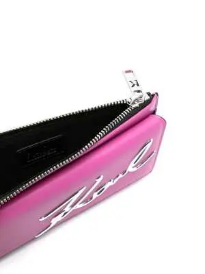 Karl Lagerfeld K/signature Leather Crossbody Wallet