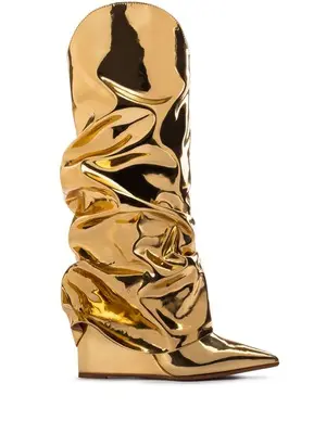 Le Silla Gold Tone Boots For Women