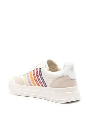 Dsquared2 Jersey Leather Sneakers - Neutrals