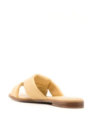 FERRAGAMO Origami Knot-detail Leather Slides - Green