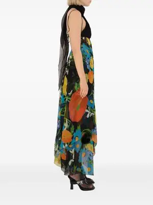 Burberry Poppy Garden Halterneck Dress - Blue