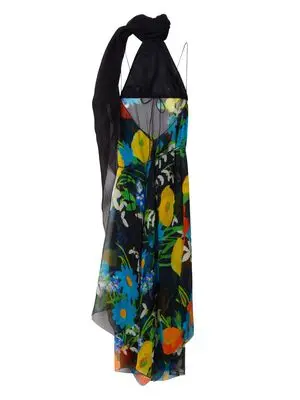 Burberry Poppy Garden Halterneck Dress - Blue
