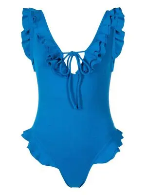 CLUBE BOSSA Pina Ruffled Swimsuit - Blue