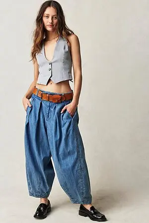 Free People We The Free Ridley Pull-on Barrel Jeans