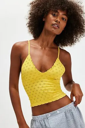 Free People Eyelet Seamless Triangle Cami Ceylon Yellow