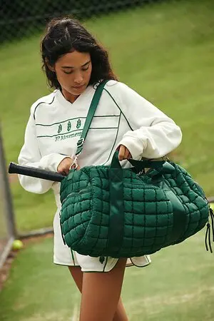 Free People Quilted Duffle Bag Fuji Jade