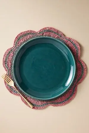 Anthropologie Handwoven Garden Party Placemat Blue