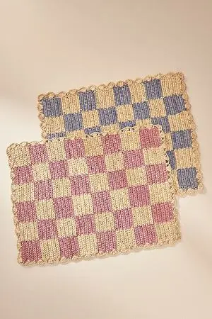 Anthropologie Handwoven Checkered - Lilac