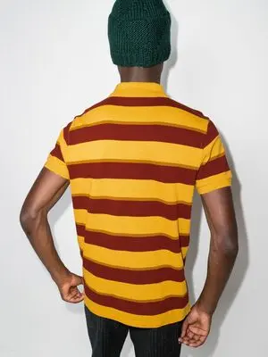 Saint Laurent Striped Cotton Polo Shirt