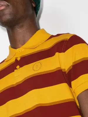 Saint Laurent Striped Cotton Polo Shirt